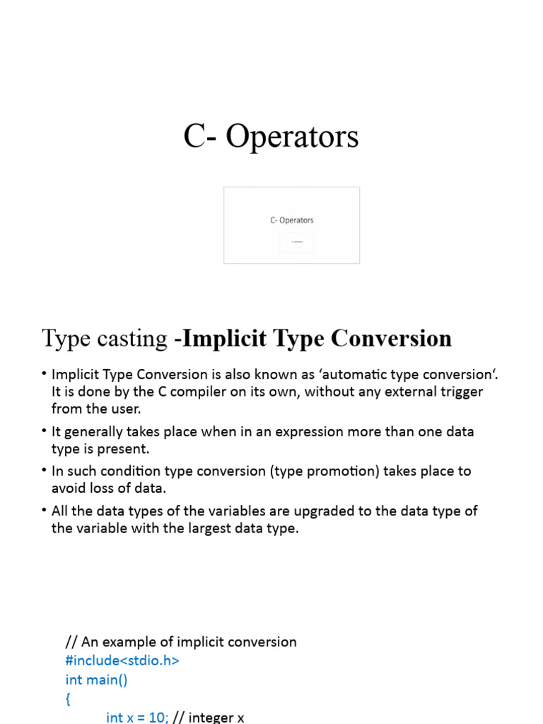 Type Casting | PDF | Data Type | Theoretical Computer Science Type Casting | PDF | Data Type | Theoretical Computer Science