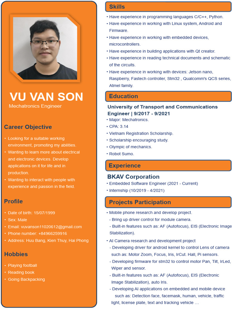 CV SonVV Final | PDF | Image Stabilization | Embedded System