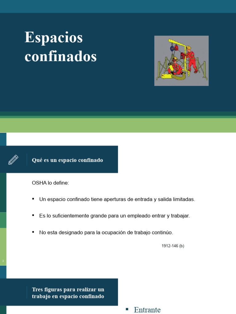 Espacios Confinados Regulaciòn OSHA Resumen | PDF | Administración de ...