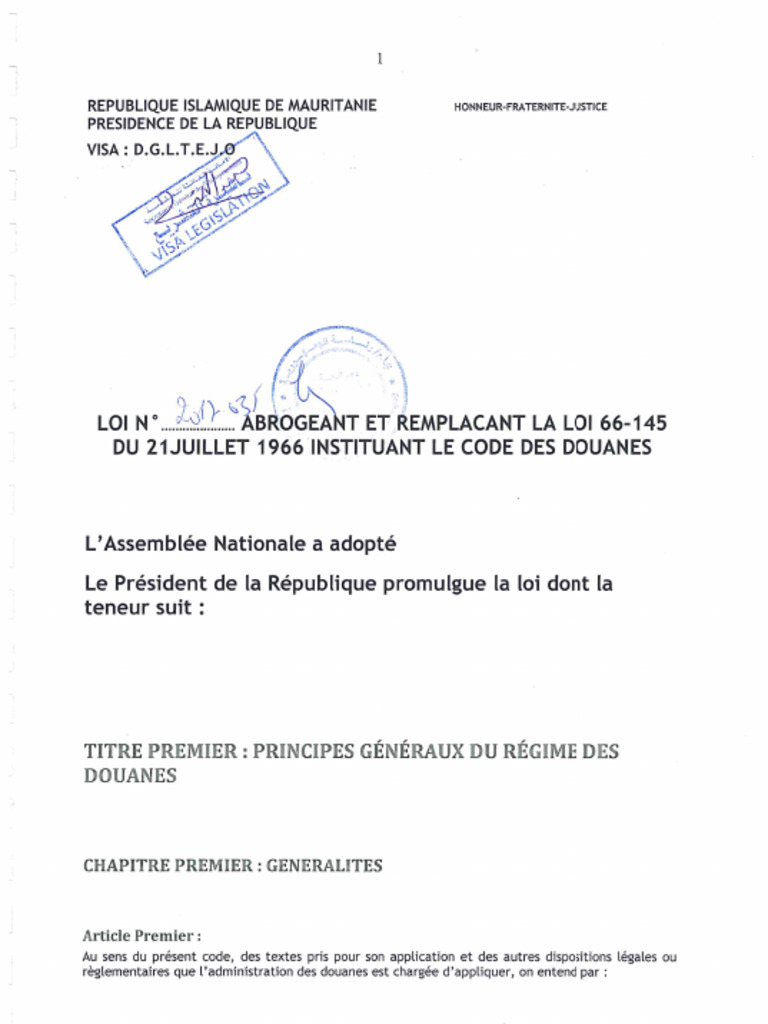 Code Des Douanes | PDF