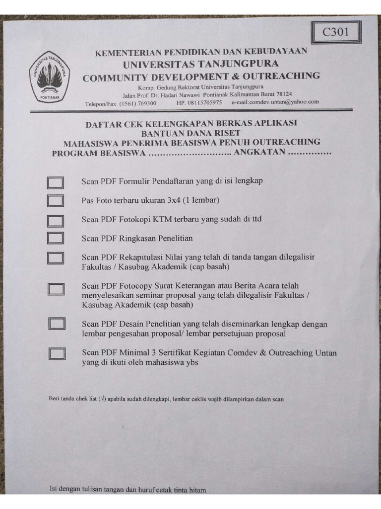 Daftar Cek Kelengkapan | PDF