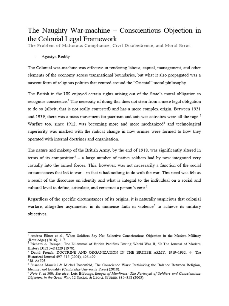Agastya Reddy - History | PDF | Conscientious Objector | Catholic Church