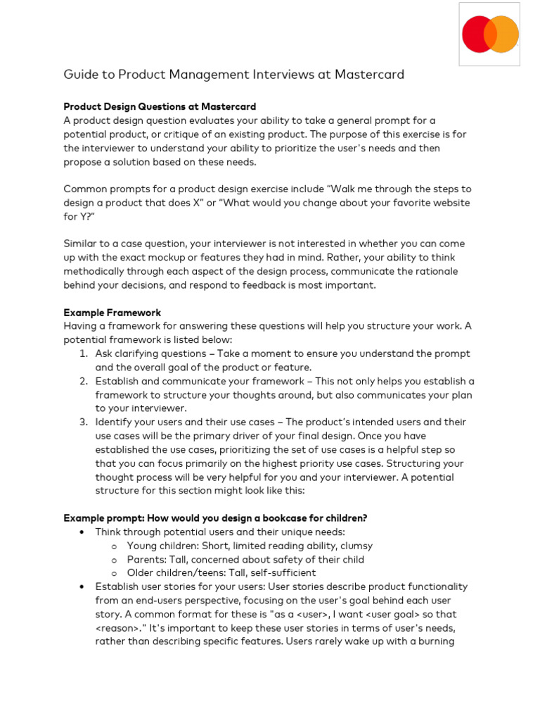 Guide To Product Management Interviews at Mastercard-1655901816202 ...