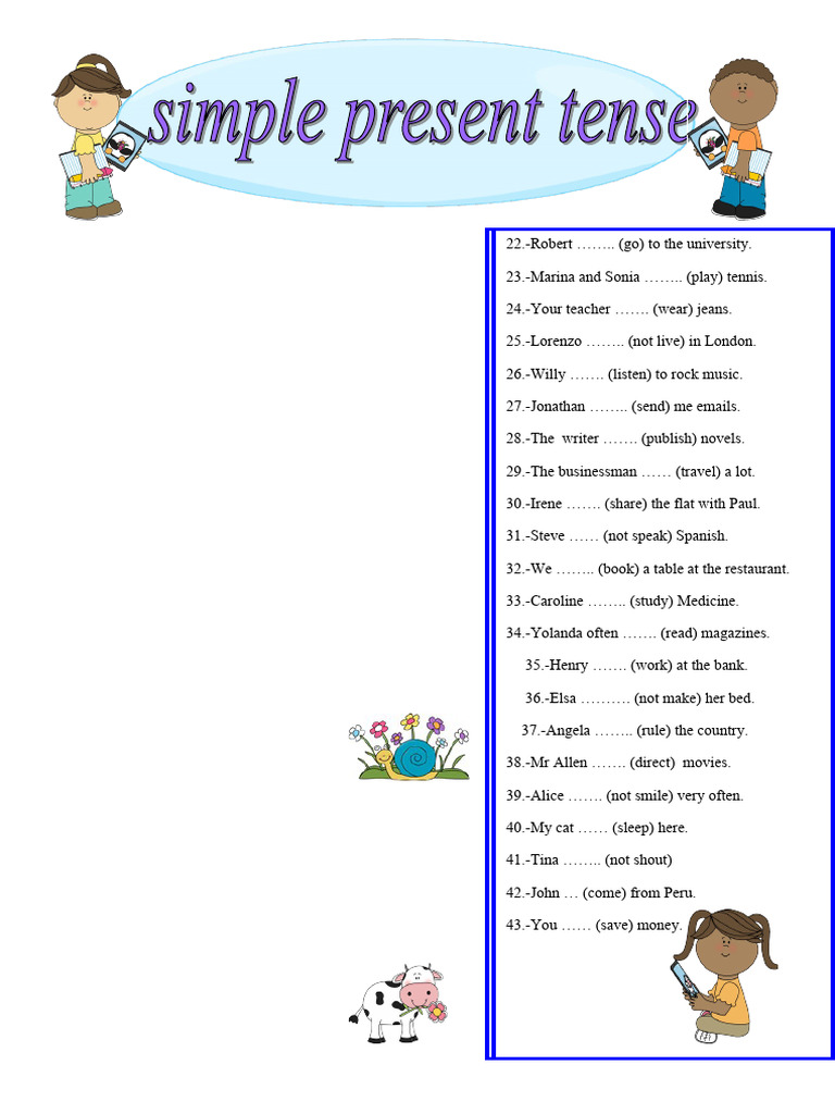 Simple Present Tense Tests 49132 | PDF | Grammar | Linguistics