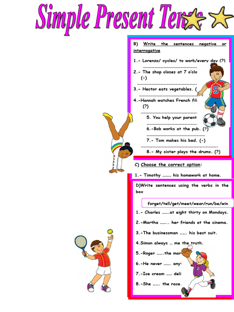 Simple Present Tense Tests 61706 | PDF | Language Families | Linguistic ...