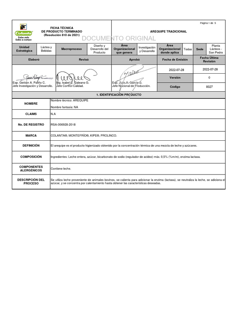 FTPT Arequipe Tradicional V0-Signed | PDF | Leche | Caramelo