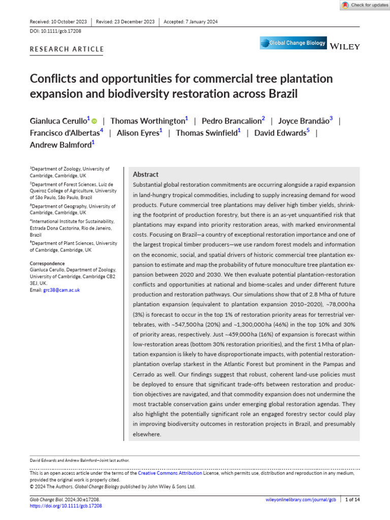 Conflicts and Opportunities For Commercial Tree Plantation Expansion ...