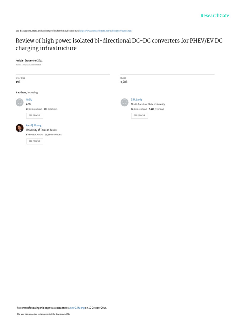 Review of High Power Isolated Bi-Directional DC-DC | PDF | Power Inverter | Rectifier