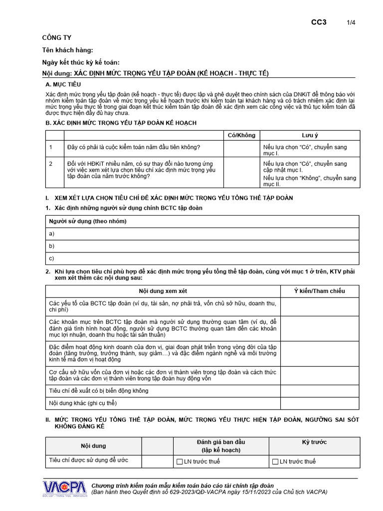 CC3. Xac Dinh Muc Trong Yeu Tap Doan | PDF
