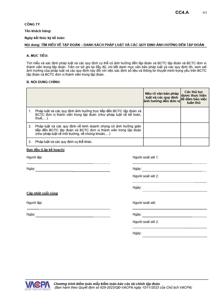 CC4.A. Tim Hieu Tap Doan - DS Quy Dinh Phap Luat Anh Huong | PDF