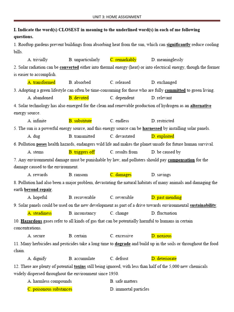 Unit 3 - Homework | PDF