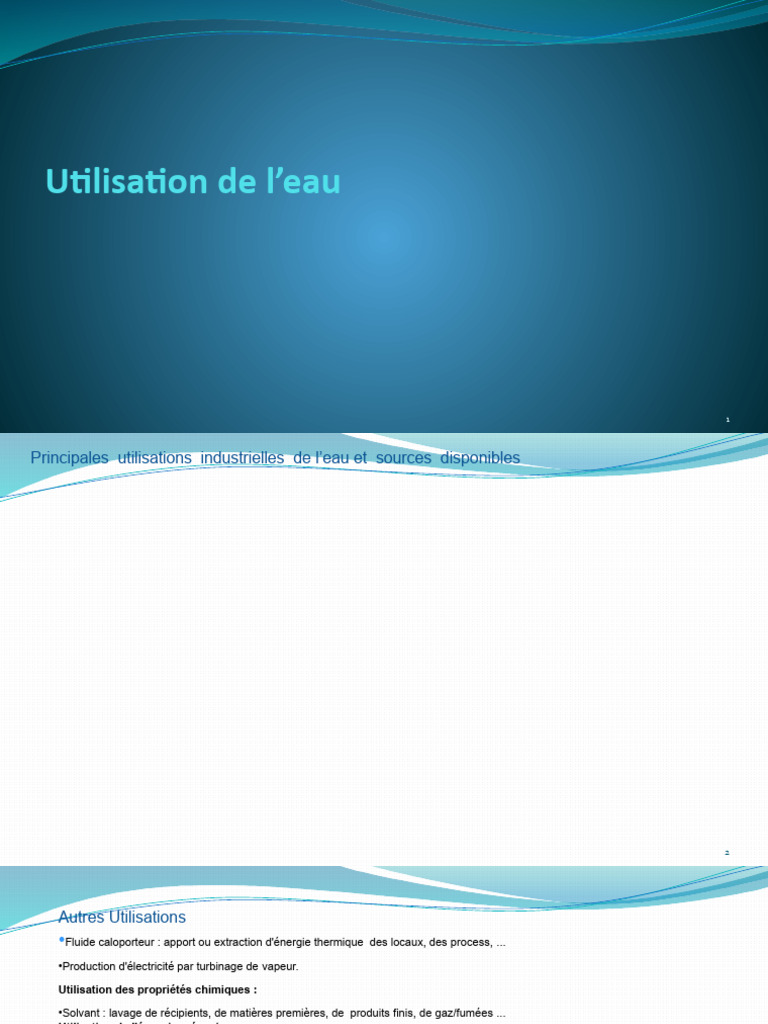 Utilisation de L'eau | PDF | Molécule d'eau | Liaison hydrogène