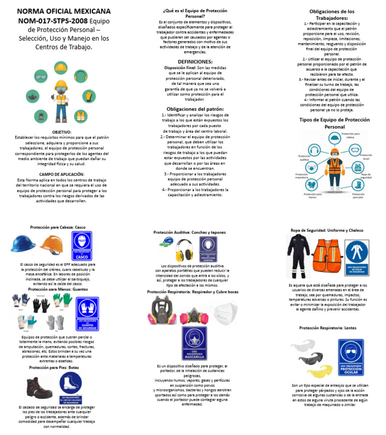 Tríptico NOM-017 | PDF | Casco