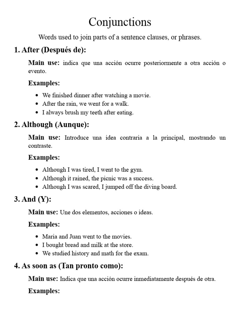 Conjunctions | PDF | Grammar | Linguistics