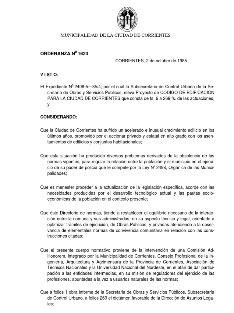Ord 1623 Codigo de Edificacion Seccion Textos | PDF | Comisión Europea | Propiedad