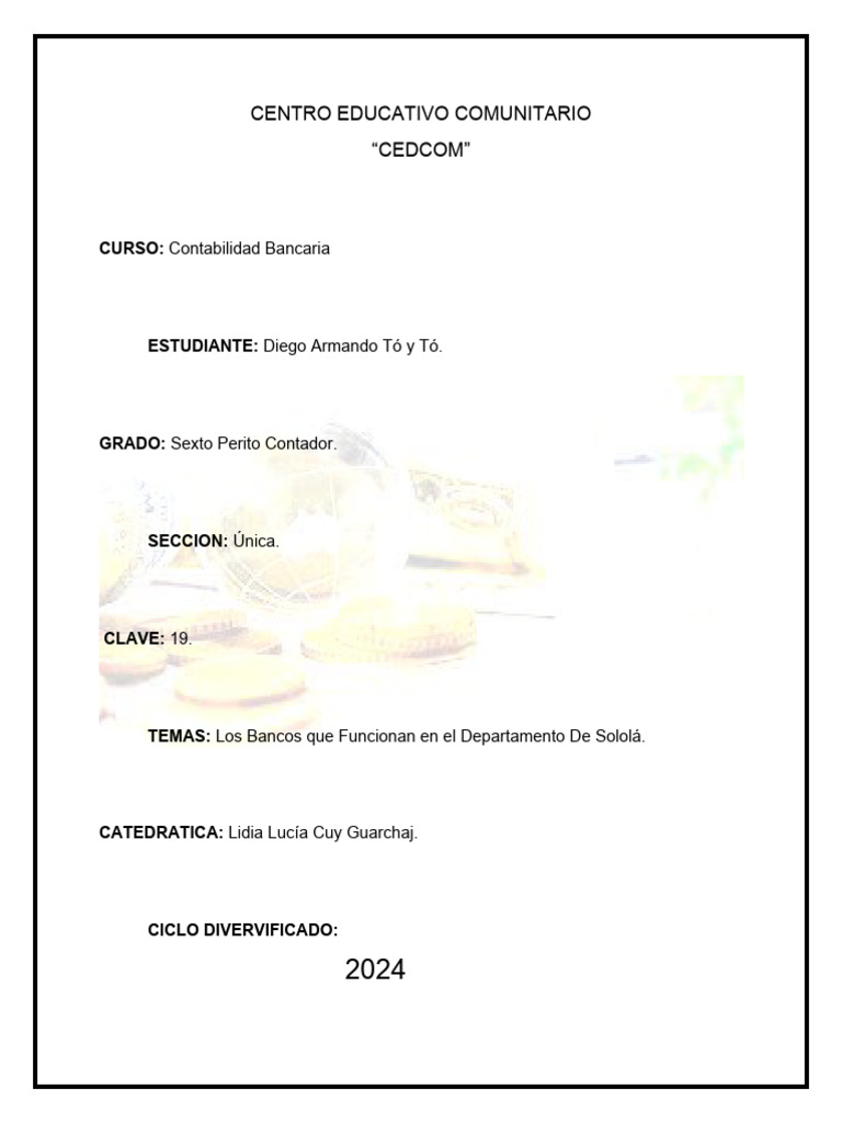 Tipos de Bancos | PDF