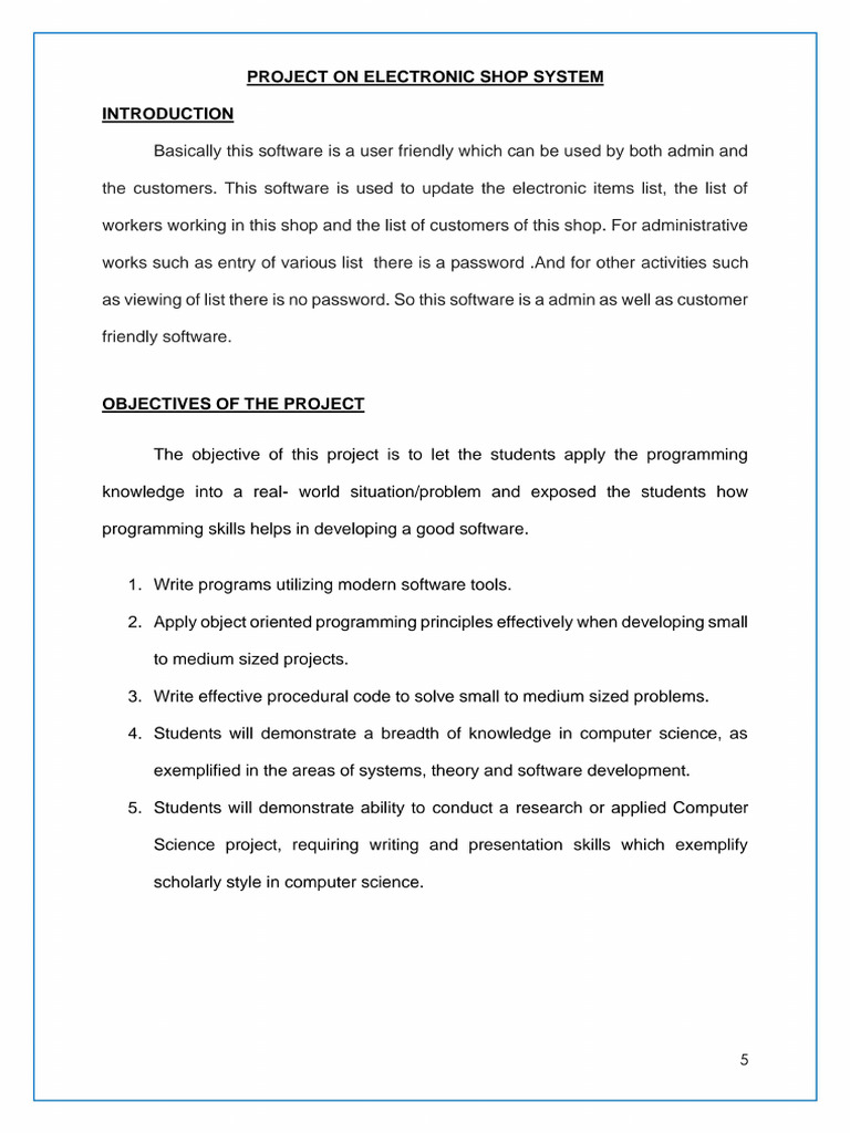 Electronic Shop System | PDF