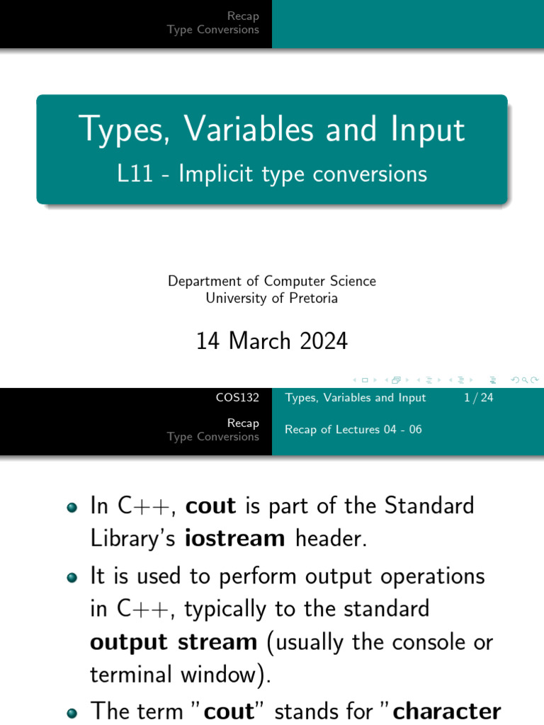 L11 Implicit Type Conversions 1 Pdf Computer Programming Mathematical Logic