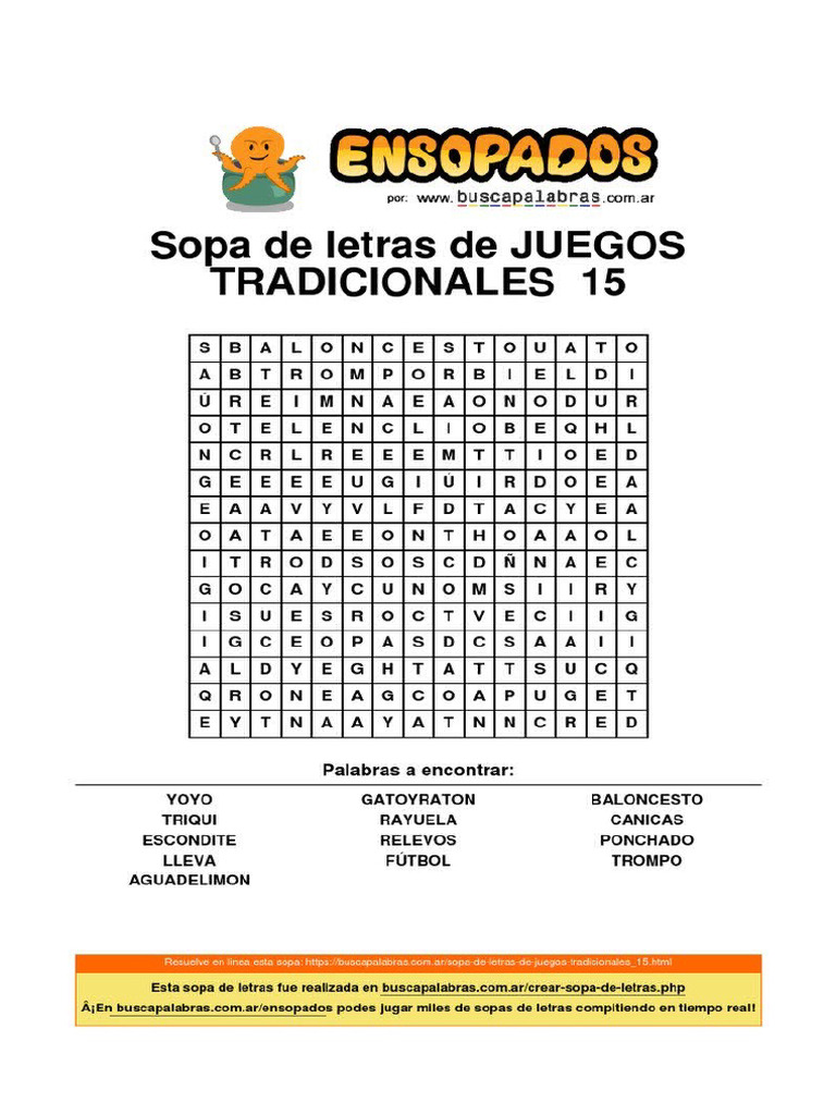 ACTIVIDAD SOPA DE LETRAS | PDF
