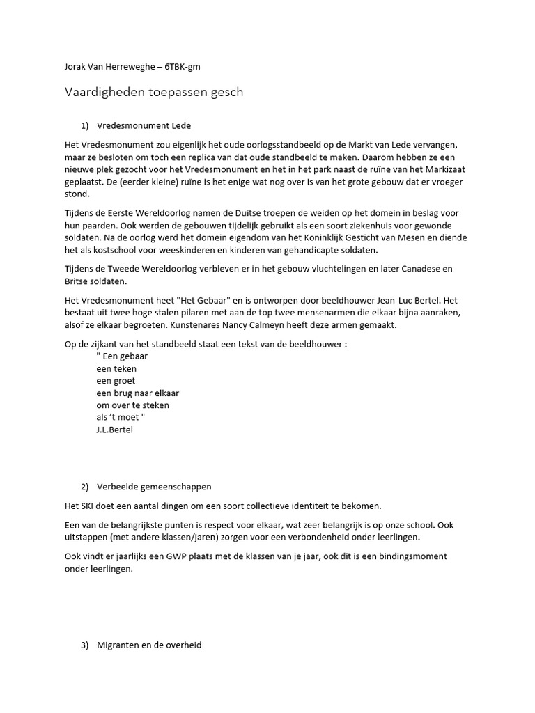 Vaardigheden Toepassen Gesch | PDF