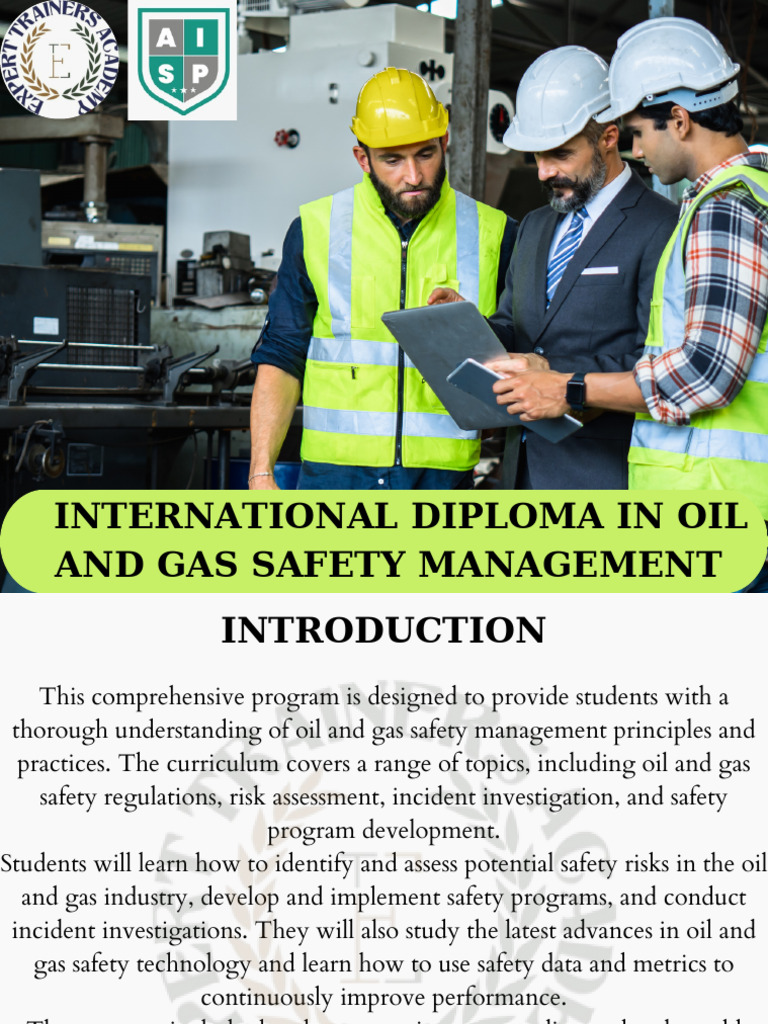 International Diploma in Oil and Gas Safety Management | Download Free ...
