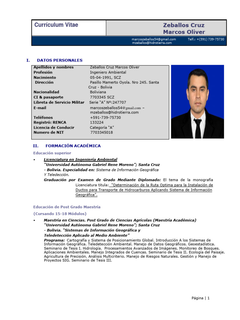 Cv. Ing. Marcos Oliver | PDF