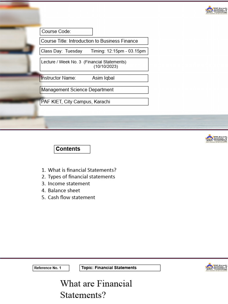 IBF PPT Lecture # 3 (10102023) (Financial Statements) | PDF | Balance ... IBF PPT Lecture # 3 (10102023) (Financial Statements) | PDF | Balance ...