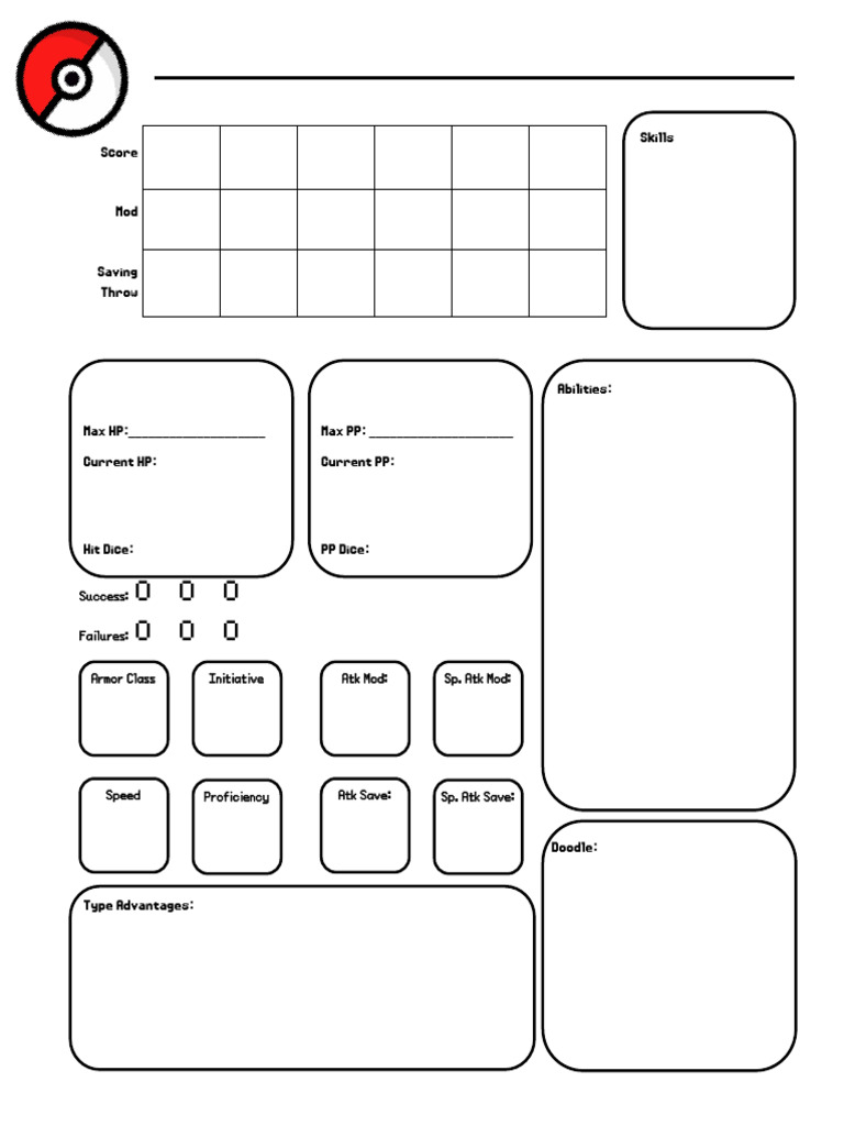 New Pokemon Sheet | PDF