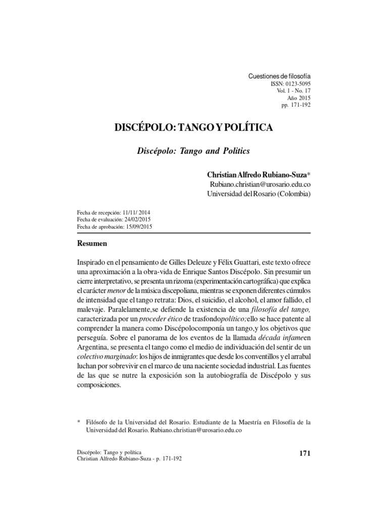 Discepolo, Tango y Politica | PDF | Musica Tango | Amor