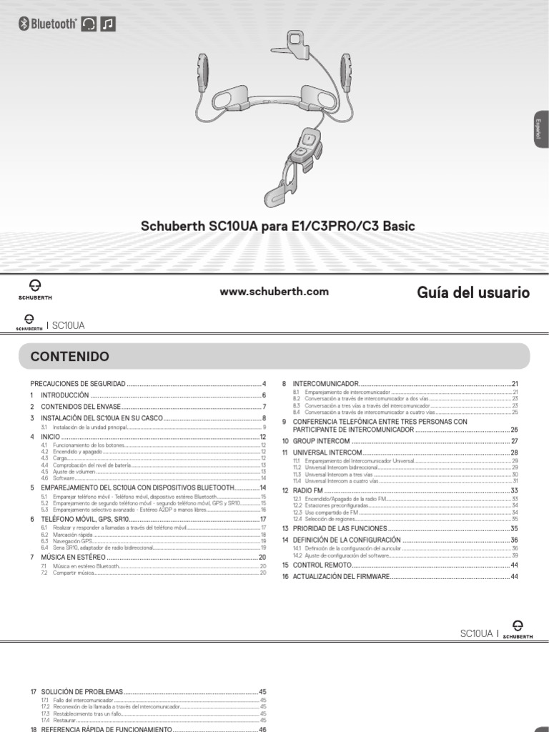 UsersGuide SC10UA 2.0.1 Es 190530 | PDF | Bluetooth | Auriculares