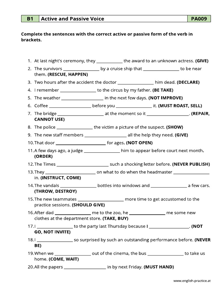 Active and Passive Voice | PDF