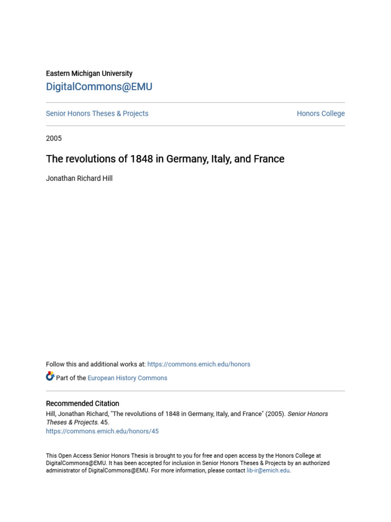 The Revolutions of 1848 in Germany Italy and France | PDF | German ...