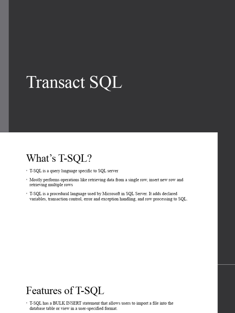 Transact SQL | PDF Transact SQL | PDF