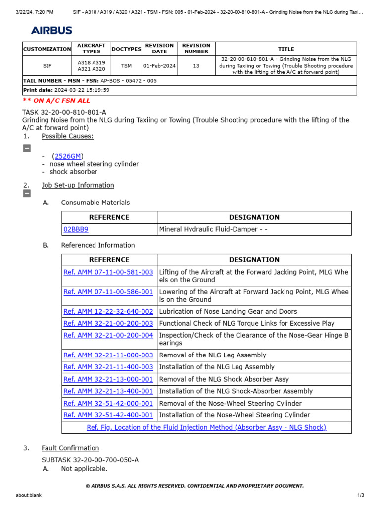 On A/C FSN All: Reference Designation | PDF | Landing Gear | Airbus