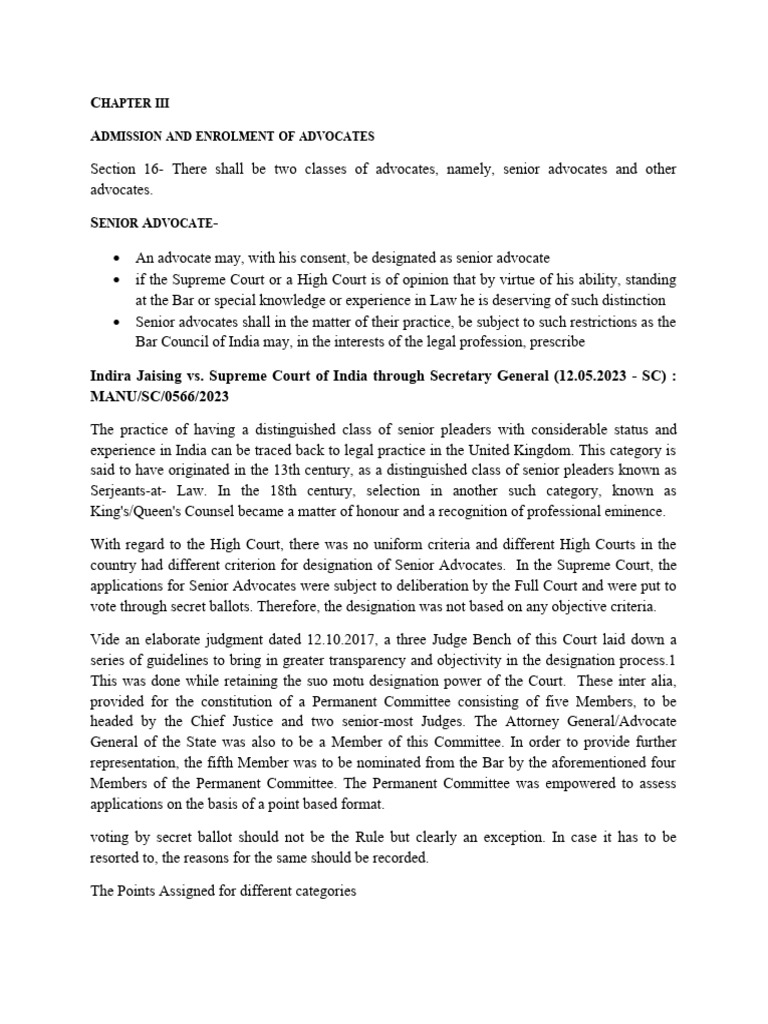 Admission and Enrollment of Advocates | PDF | Advocate | Supreme Court ...