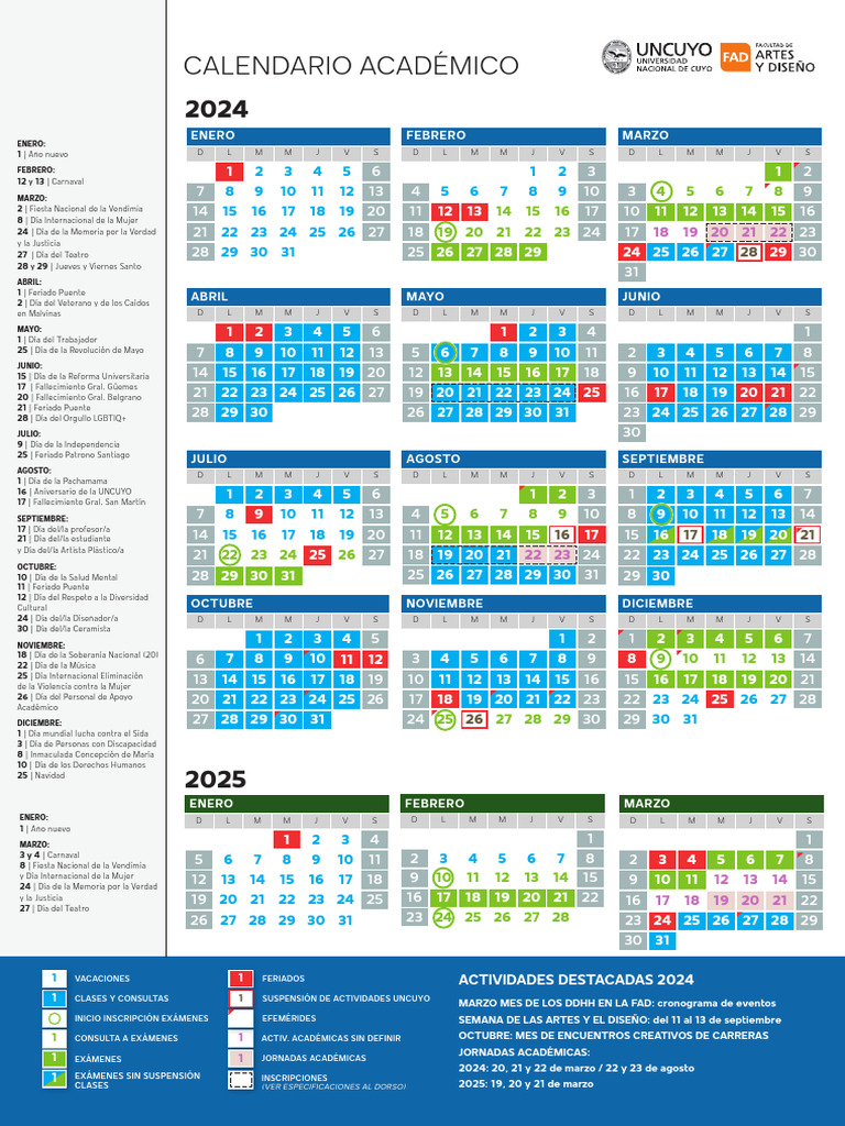 Calendario Academico 2024 - FAD | PDF