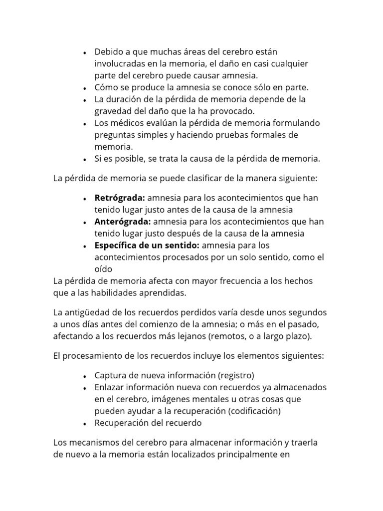 Amnesia Pdf Amnesia Memoria