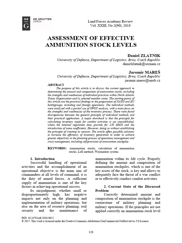 Effective Ammunition Stock Assessment | PDF | Military | Ammunition