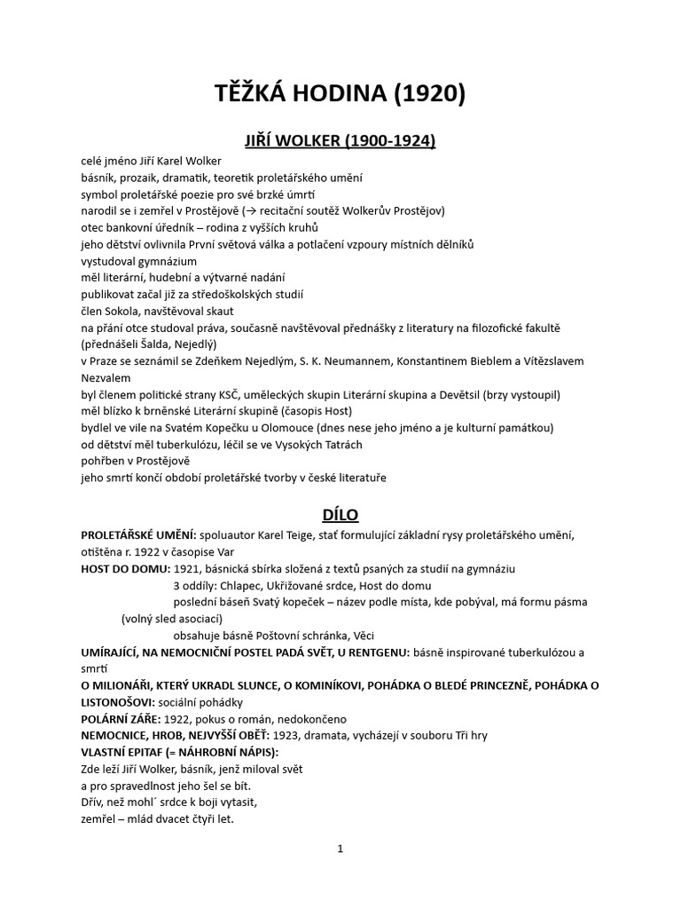 Těžká Hodina | PDF
