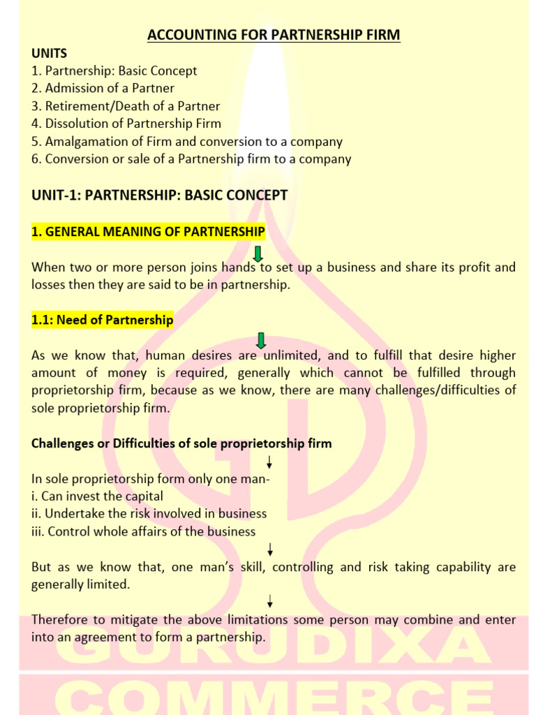 Partnership - Basic Concept | Download Free PDF | Partnership | Limited ...