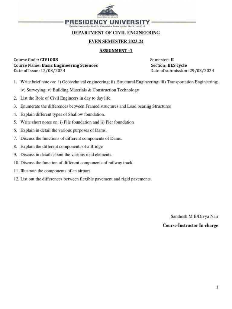 Civ1008 Bes Assignment | PDF