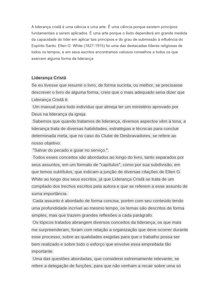 A Liderança Cristã É Uma Ciência e Uma Arte | PDF | Liderança | Science
