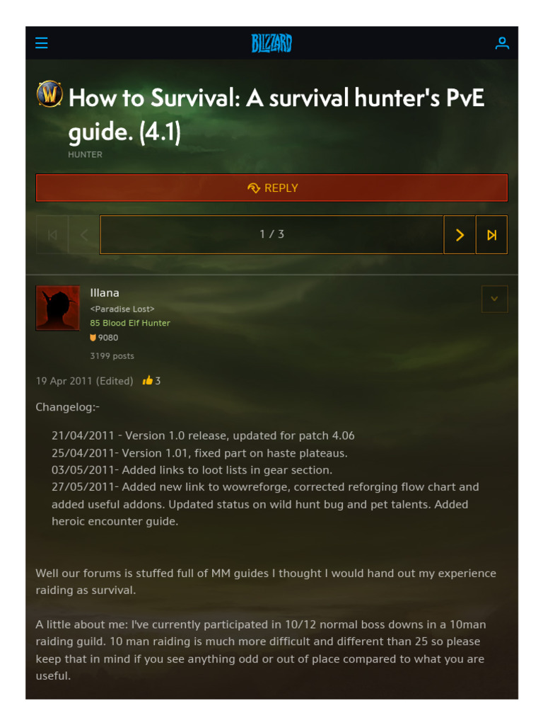 How To Survival A Survival Hunter's PvE Guide4.3.4 | PDF | History