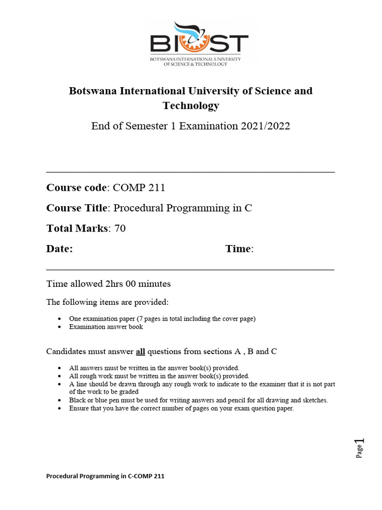 COMP211 Exam 2021 - Marking Key | PDF | Control Flow | String (Computer Science)
