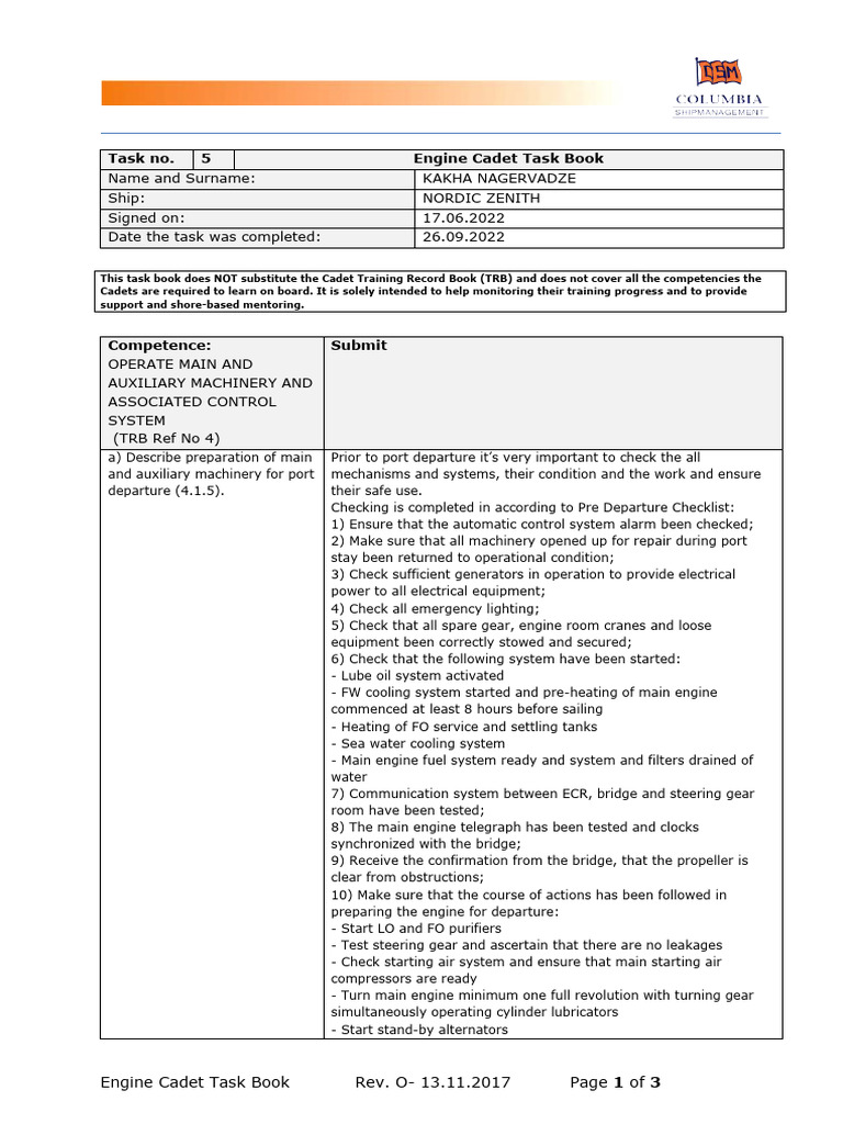 Engine Cadet Task Book Overview | PDF | Internal Combustion Engine ...