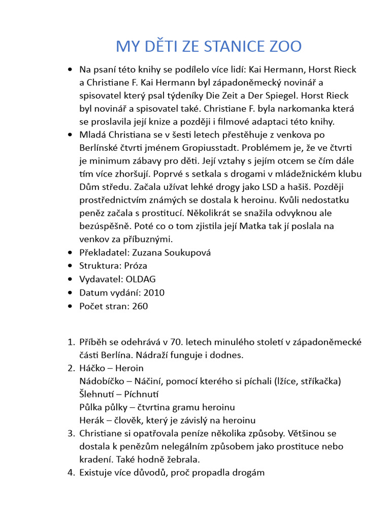 My Děti Ze Stanice Zoo | PDF