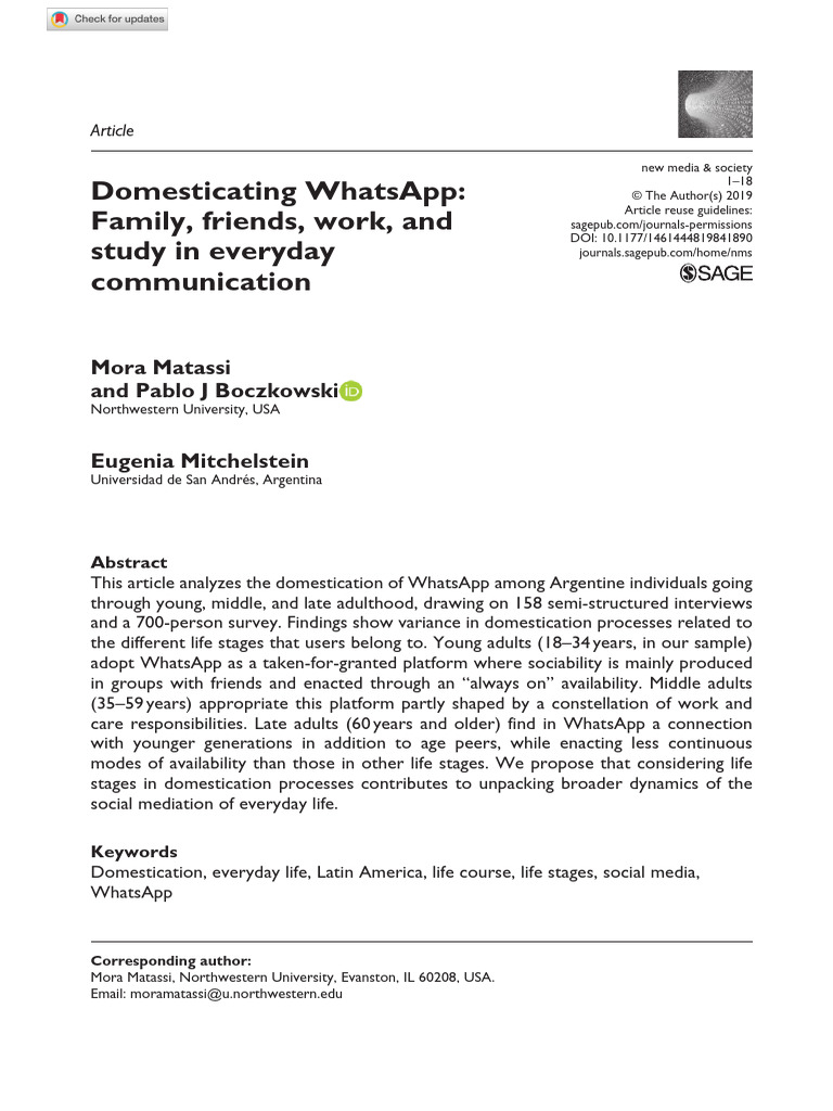 Domestication of WhatsApp by Age Groups | PDF | Survey Methodology ...