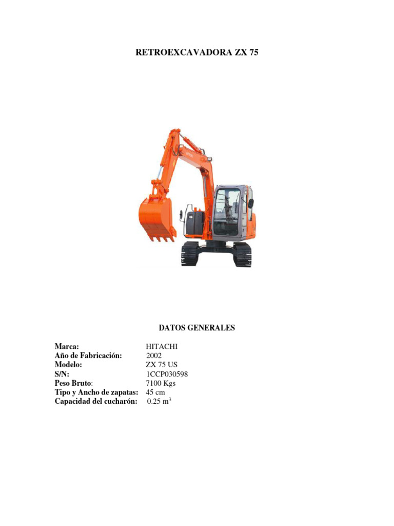 Ficha Tecnica Hitachi 75 Us Cac | PDF