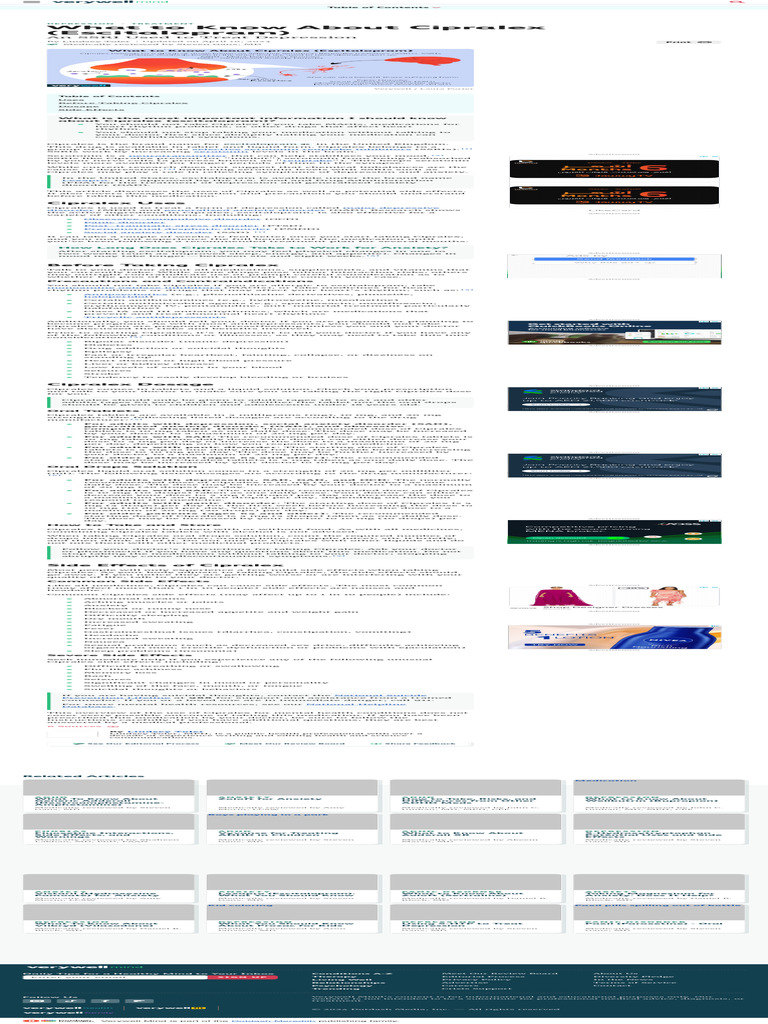 Cipralex: Uses, Dosage, and Effects | PDF | Selective Serotonin ...