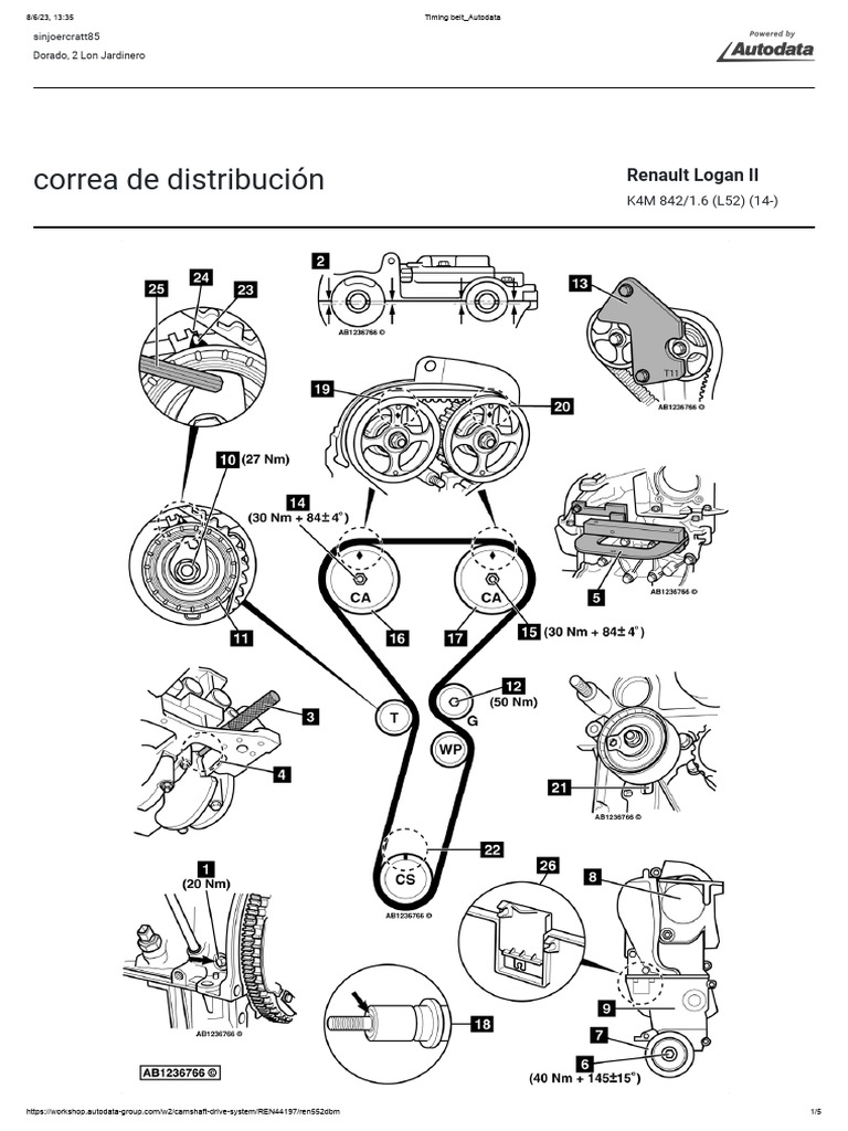 Distribucion Logan k4m | PDF | Máquinas rotativas | Tecnología del motor
